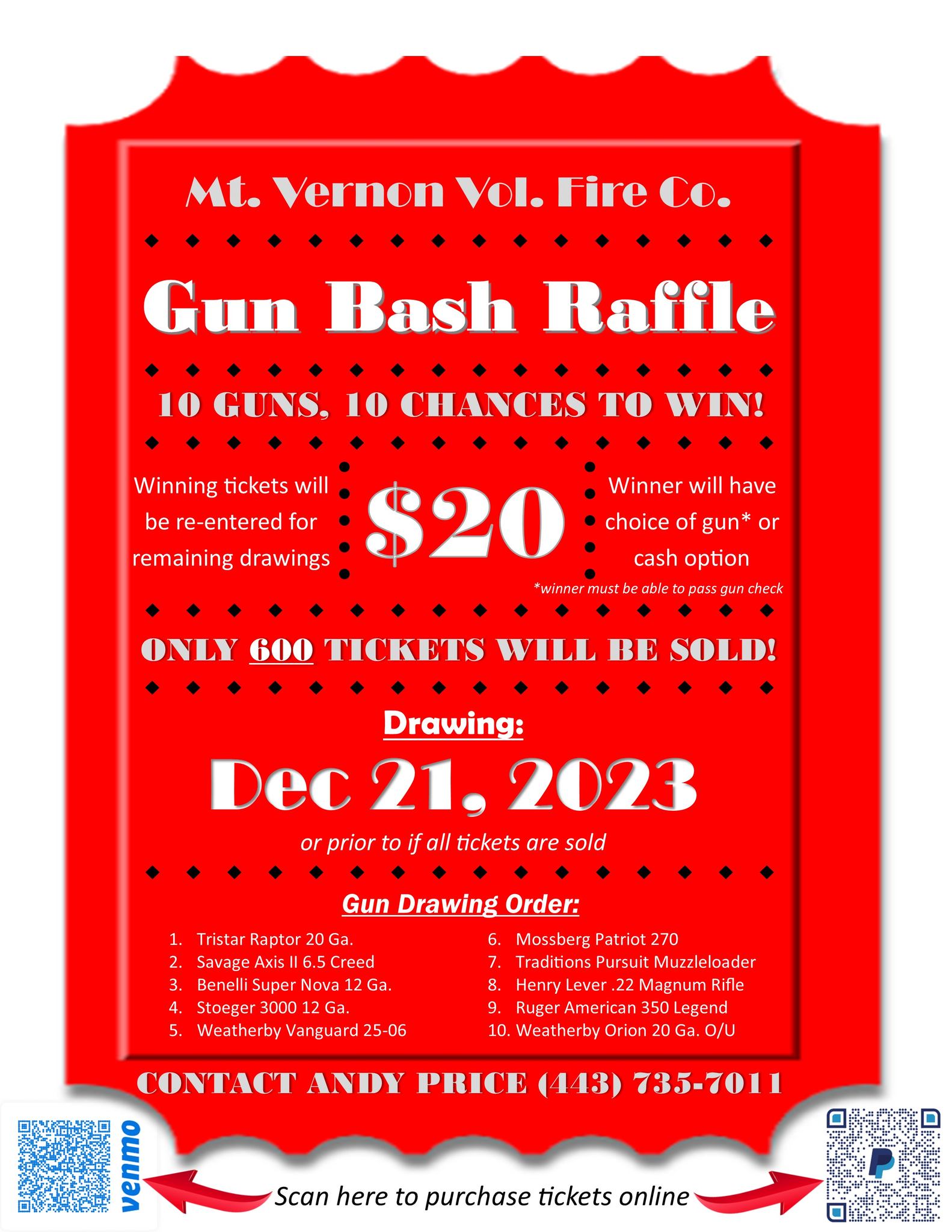 Mt. Vernon VFC Gun Bash Raffle | WOW That's Country | 10 In a Row Retro ...