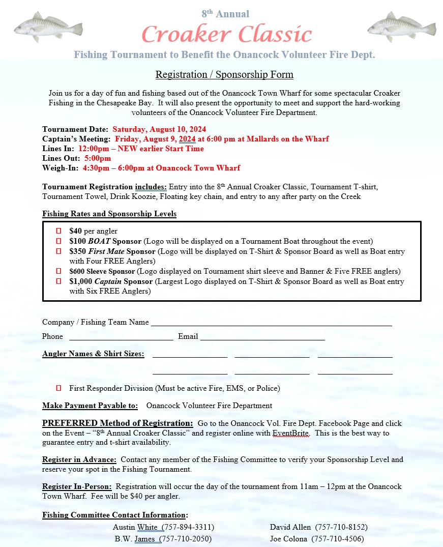 8th Annual Onancock Fire Department Croaker Classic | WOW That's ...